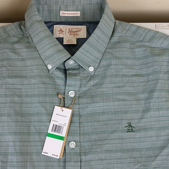 Original Penguin | Shirts | Penguin Mens Heritage Slim Fit Shirt | Poshmark